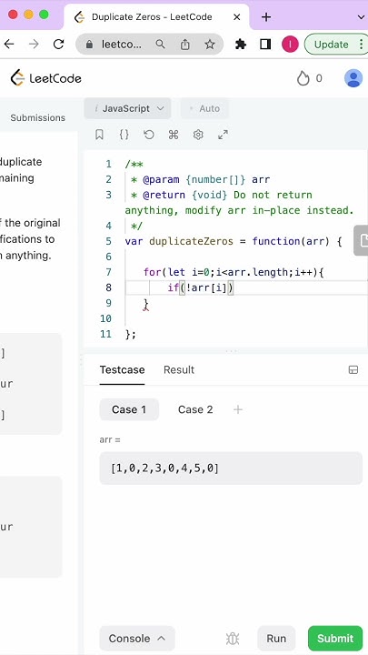 Duplicate Zero | LeetCode | Javascript algorithm | Reactjs Interview | experience 2 years - YouTube