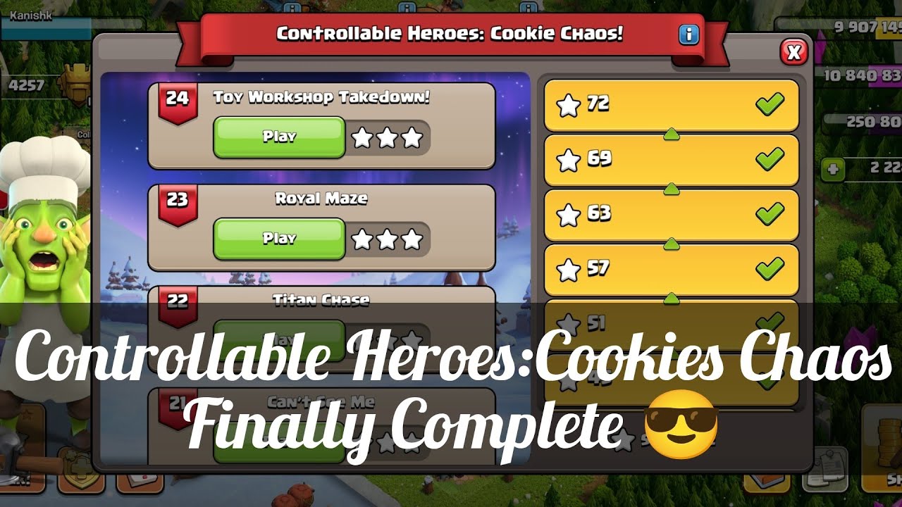 Controllable Heroes: Cookies Chaos | Last Level Complete | Clash of ...