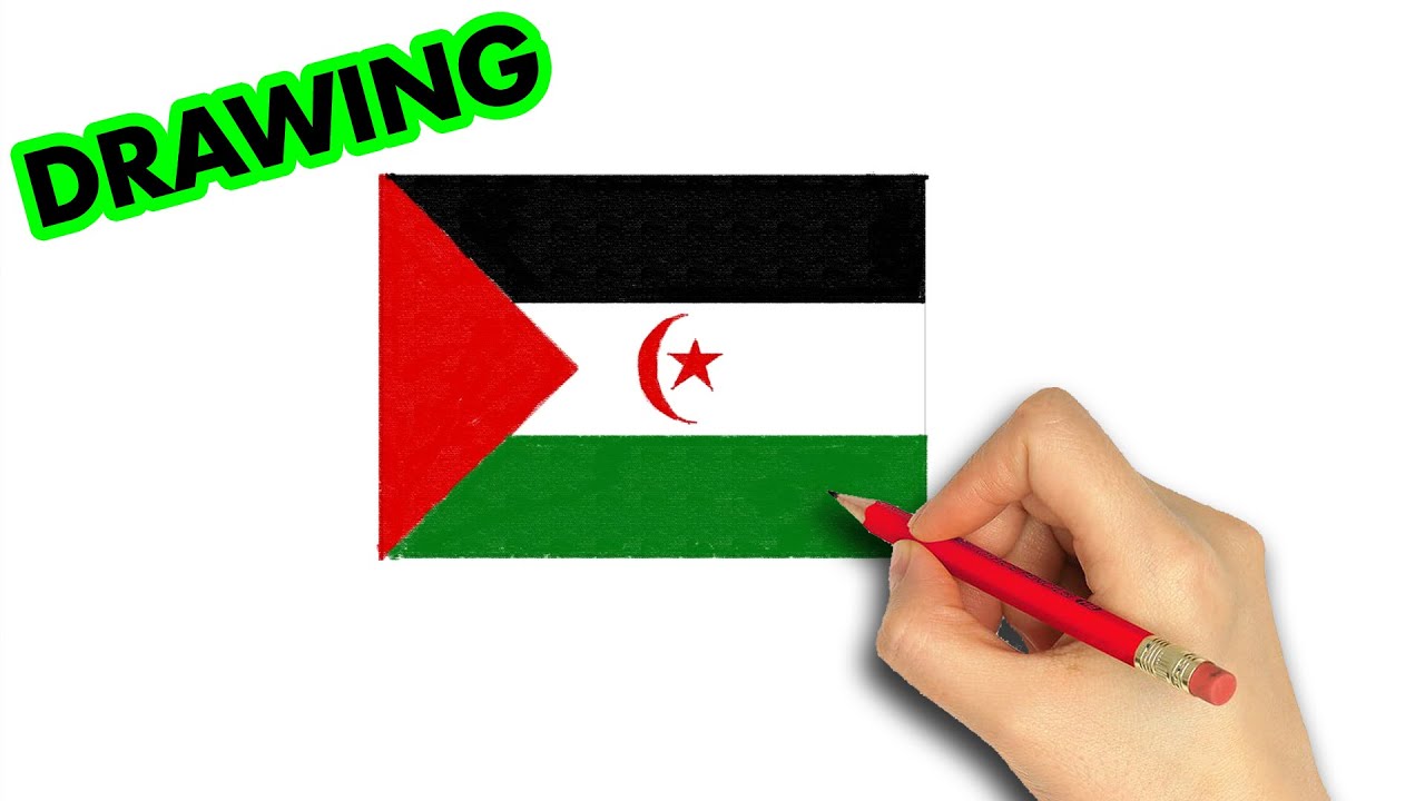 how to draw Western Sahara flag | Art Therapy - YouTube