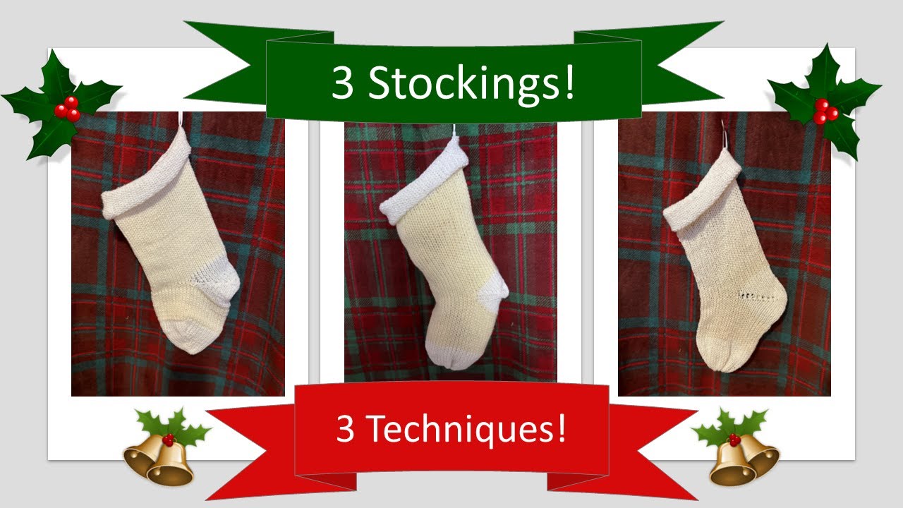I knit 3 Christmas Stockings in 1 day - 3 different ways | Sentro ...