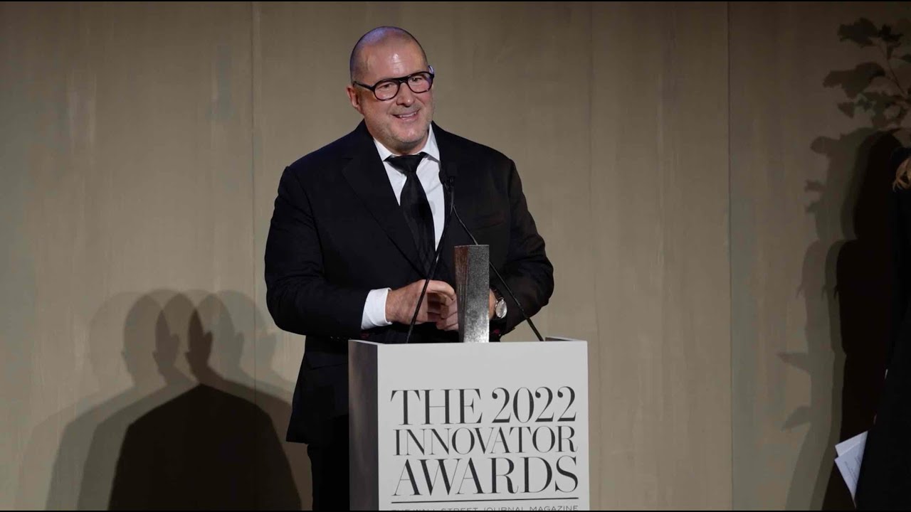 Jony Ive, WSJ. Magazine's 2022 Design Innovator, Accepts His Award and ...