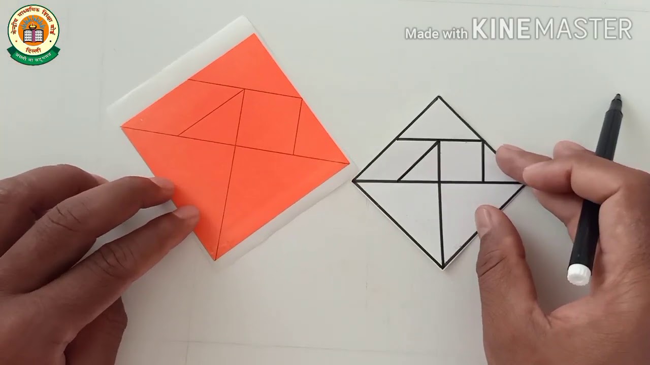 How to make Tangram Patterns or Design| Maths Activity| Step By Step ...