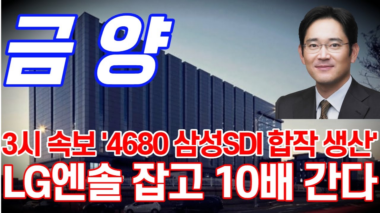 [금양]-(수) 3시 속보 '4680 삼성SDI 합작' 박순혁추천주,김작가tv,서정덕tv#금양#금양주식전망#금양주가전망#금양주가#금양전망#금양주식#금양분석#금양목표가#2차 ...