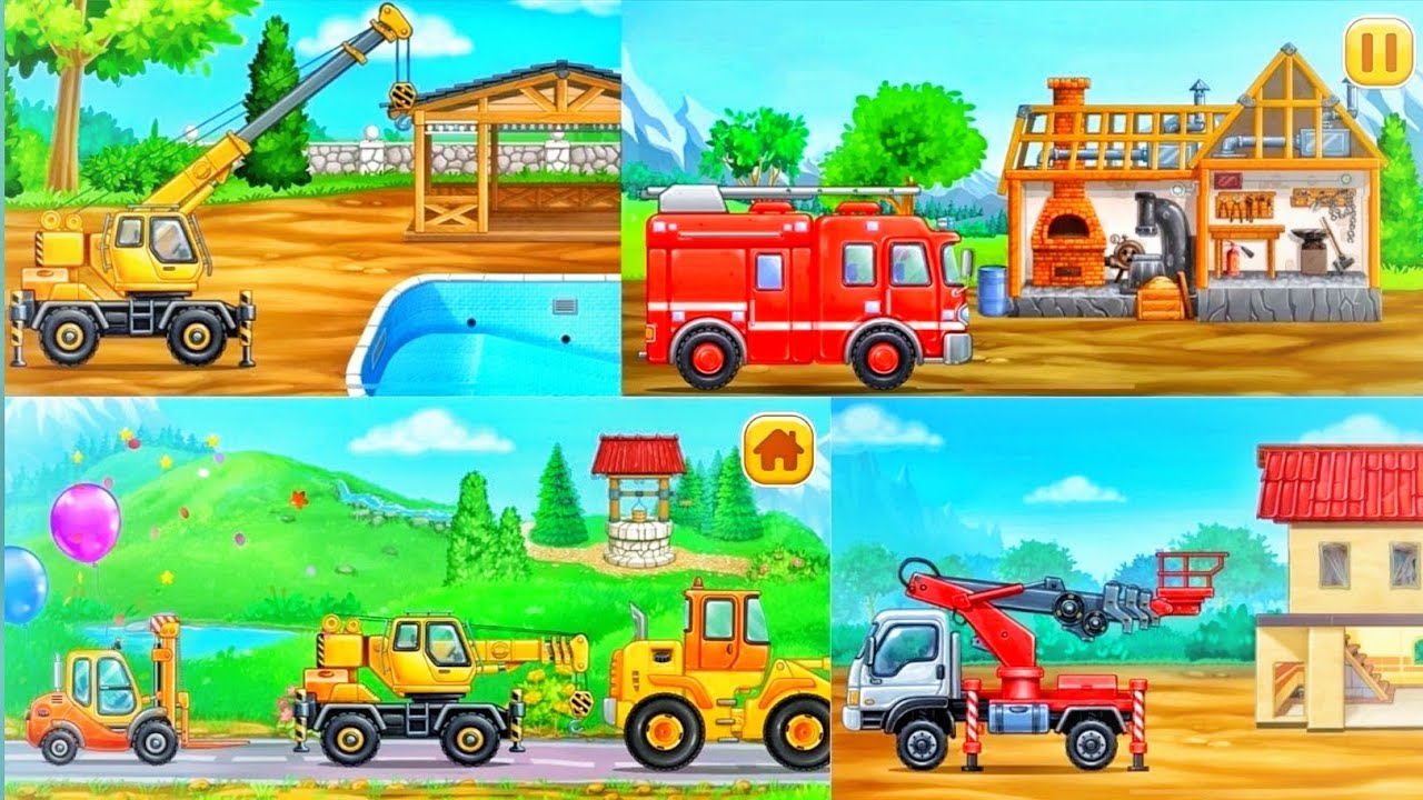 Kids Building a House & Learn Construction Equipment for kids build a ...