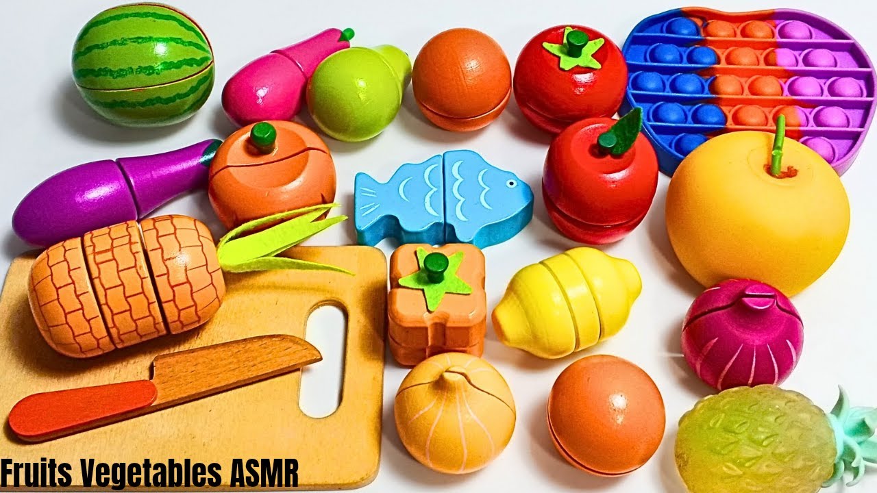 Cutting Wooden Fruits and Vegetables | Pineapple Onion Wooden & Squishy ...