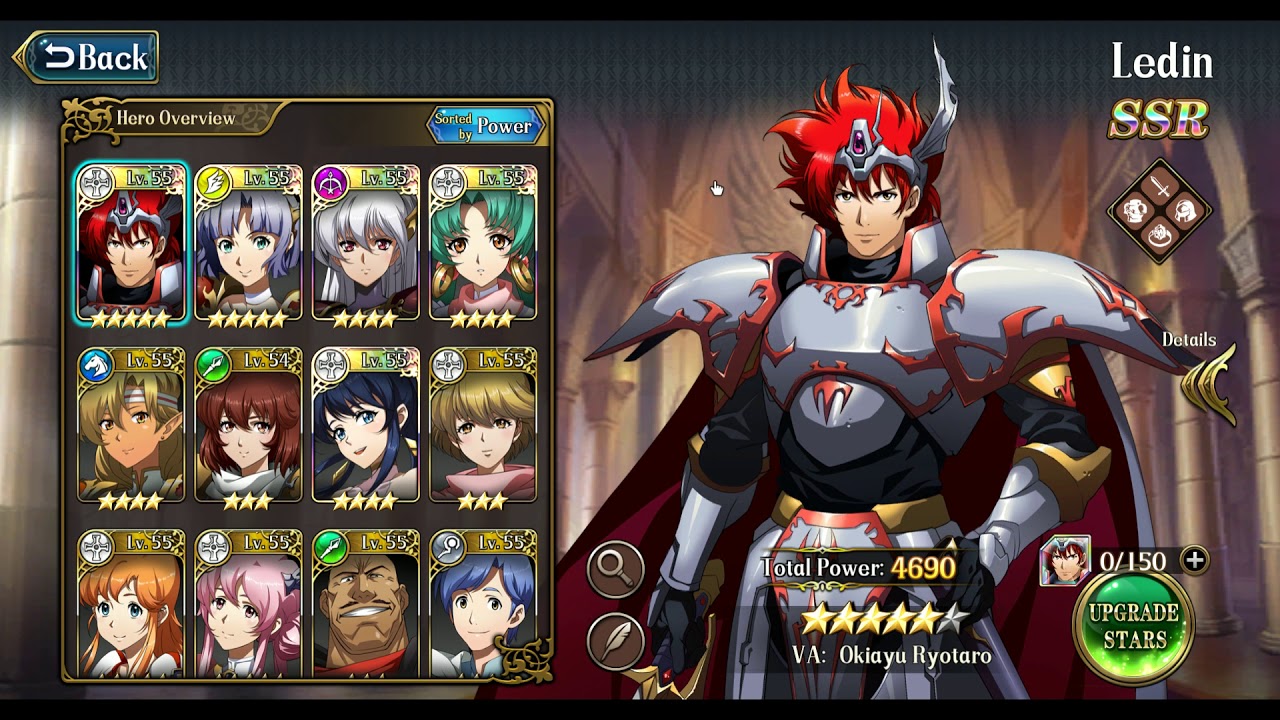 Langrisser M - Ledin upgraded to 5 stars along with class and equipment ...