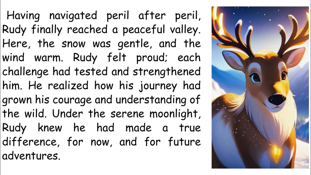 Learn English&Listening Bedtime Stories||Reindeer: Rudy's Courageous ...