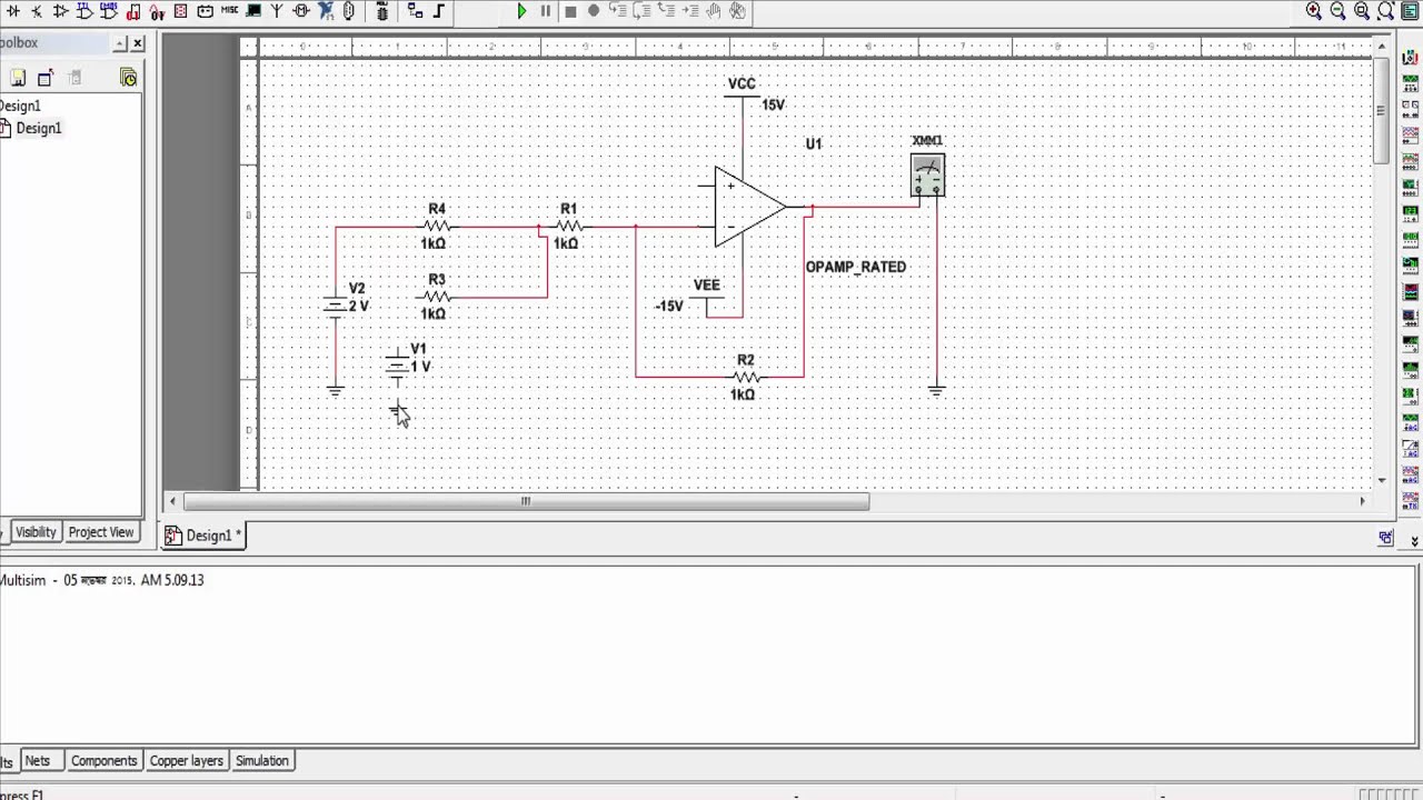 Op Amp Summing Amplifier Simulation Using Multisim YouTube