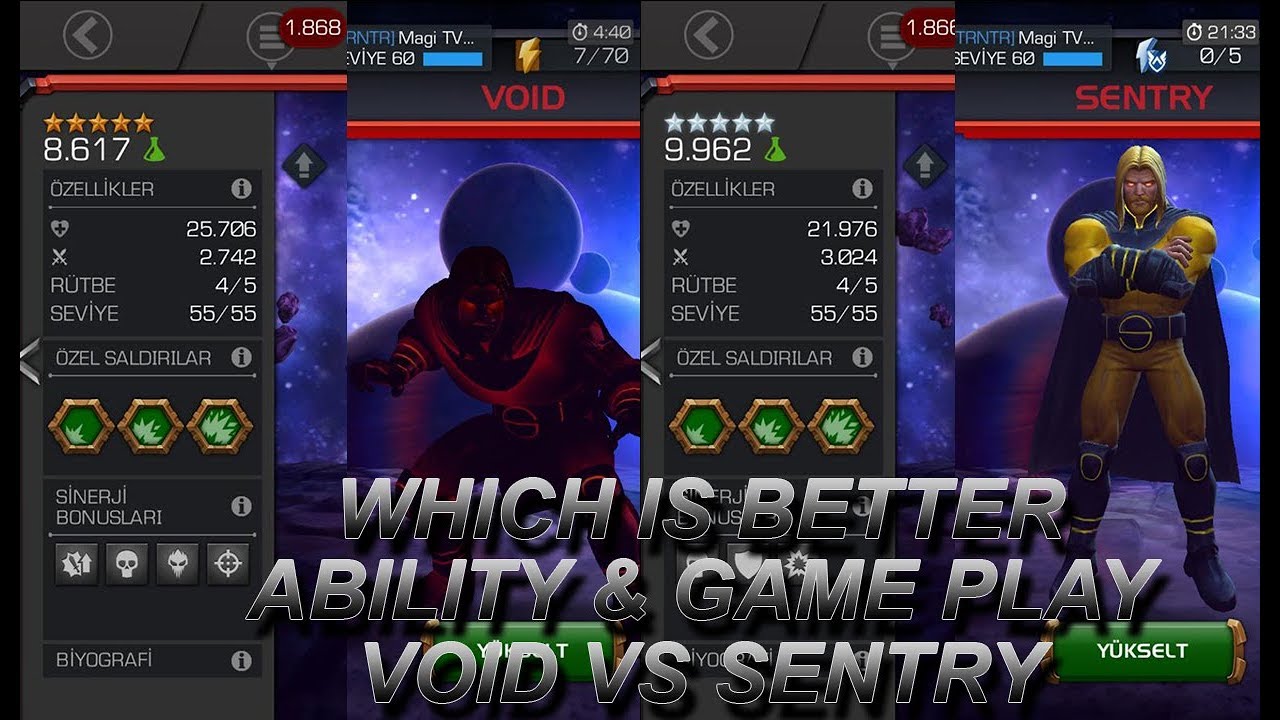 HANGİSİ DAHA İYİ VOL #3 - VOID VS SENTRY - MCOC - MARVEL CONTEST OF ...