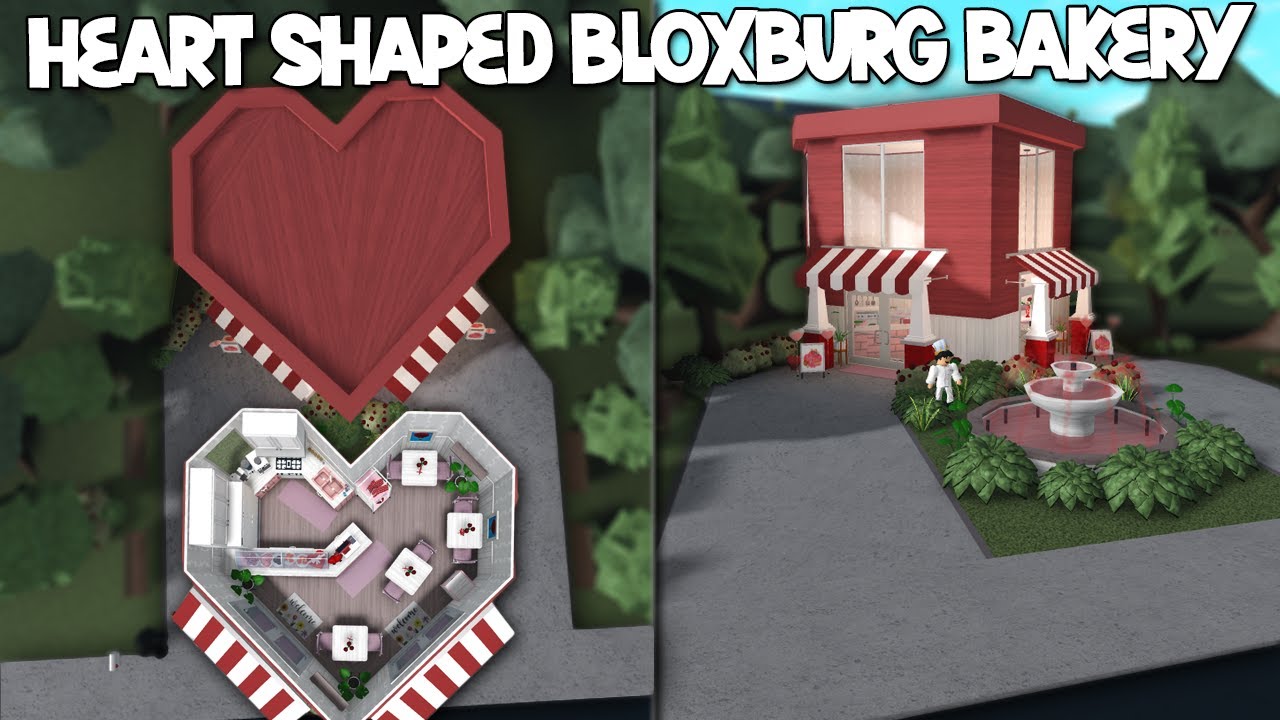 building a BLOXBURG VALENTINE'S HEART SHAPED BAKERY - YouTube