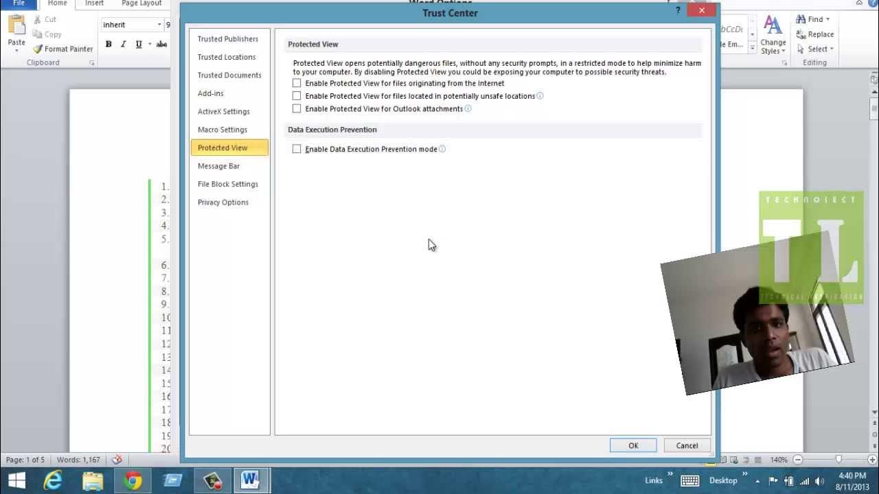 How to disable protected view in Microsoft Office While Opening Email ...