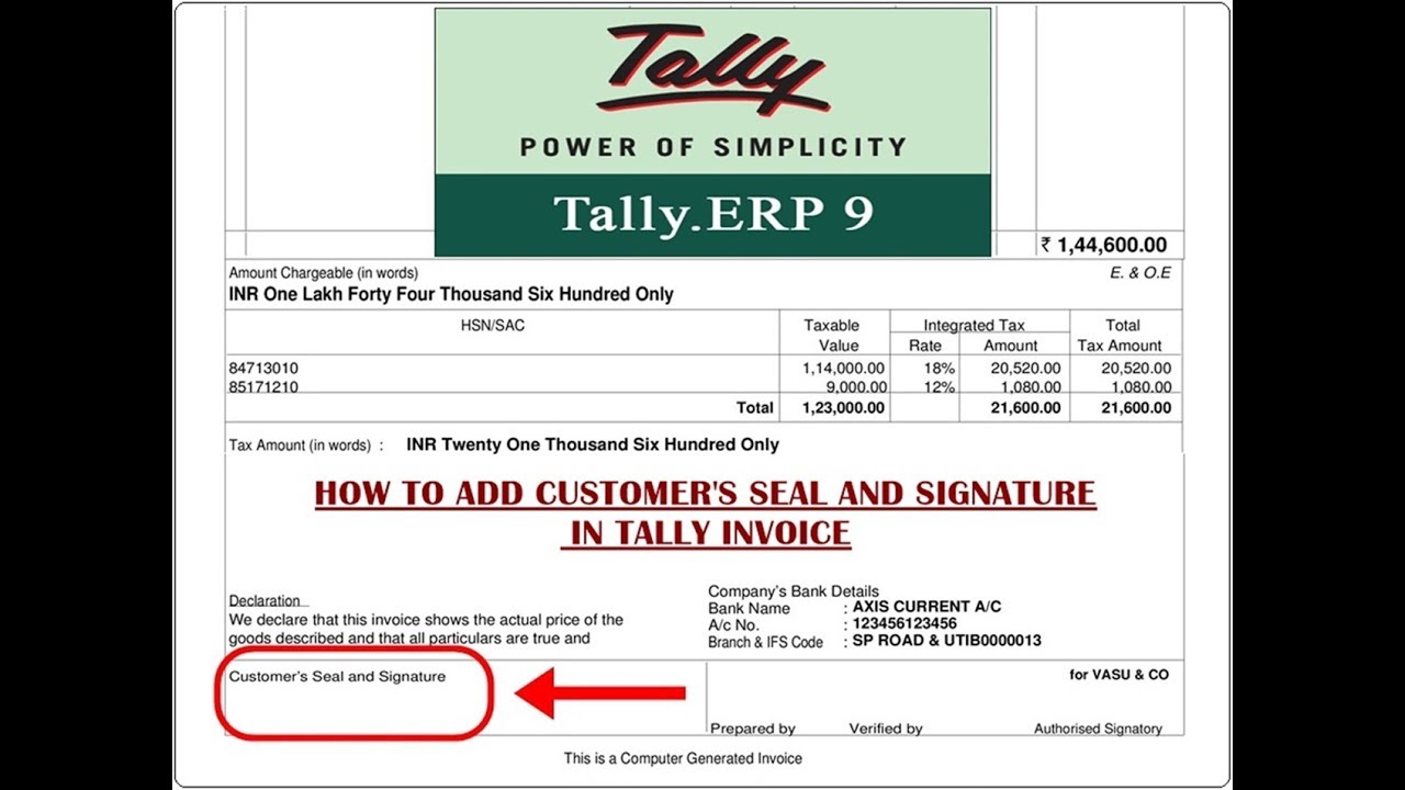 How To Add Customer Seal And Signature In Tally Gst Invoice YouTube How To Add Customer Seal And Signature In Tally Gst Invoice YouTube