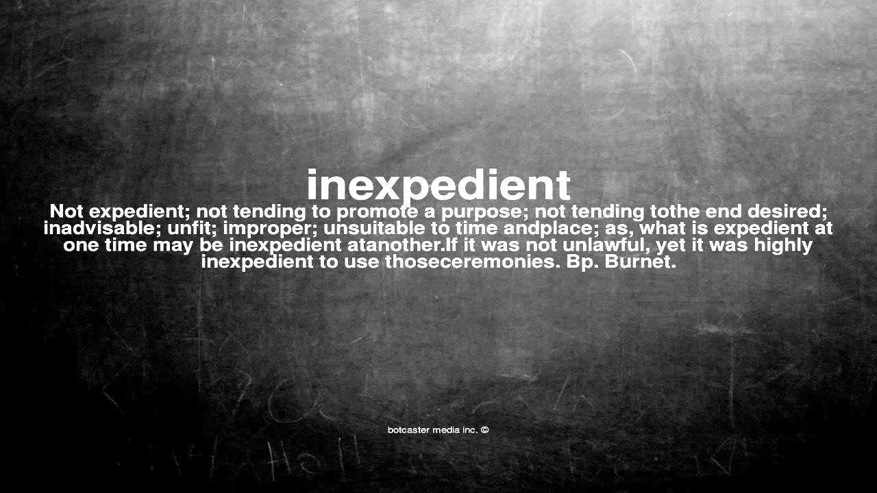 What does inexpedient mean - YouTube