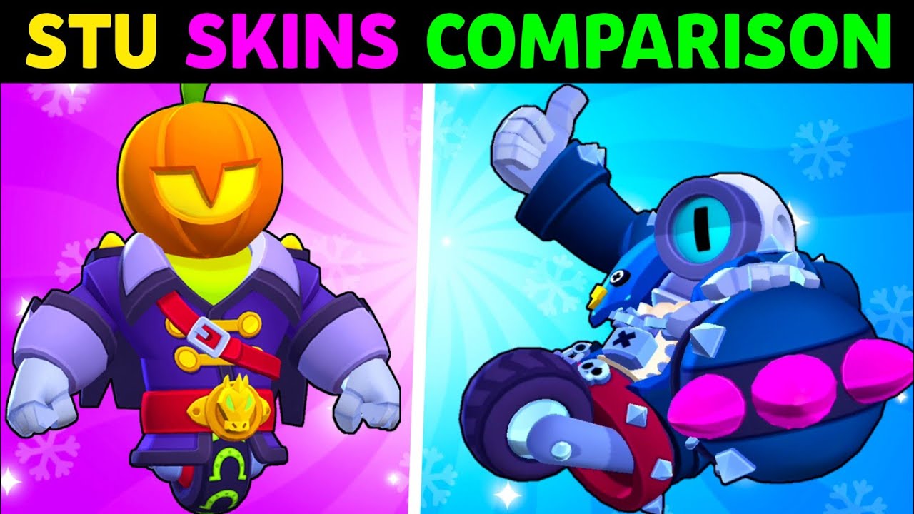 Brawl Stars Stu Skins Comparisons | Headless Rider Stu Vs Wicked Stu ...
