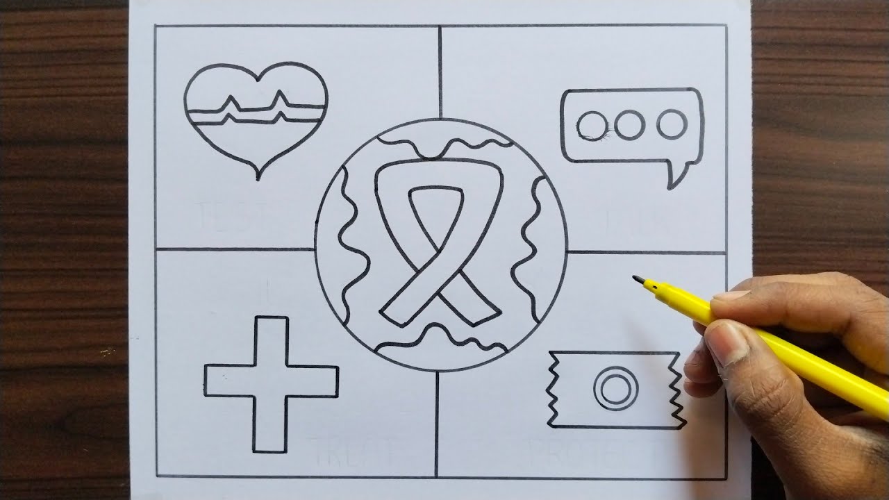 World Aids Day Poster Drawing Easy / Aids Day Drawing / Aids Awareness ...