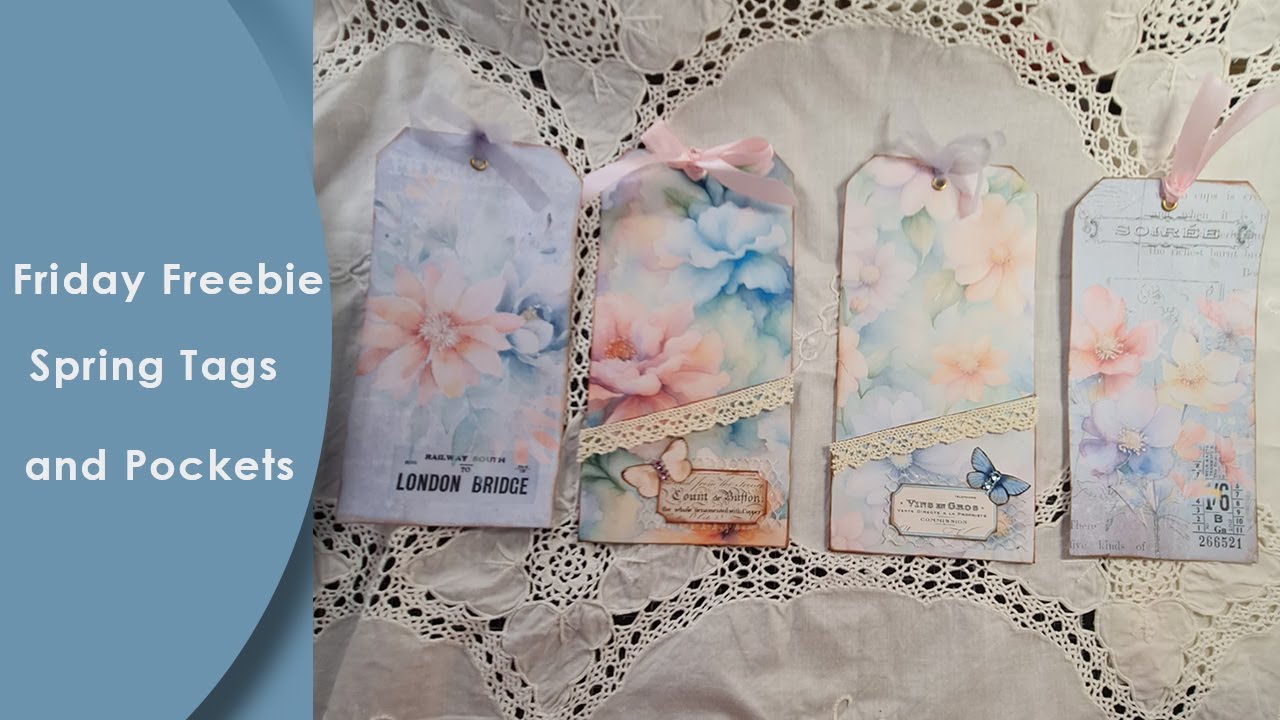 Friday Freebie 16: Spring pockets and tags - YouTube