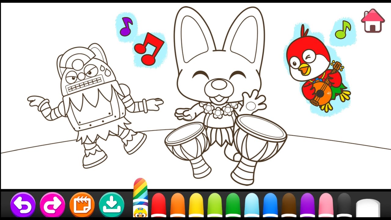 04 Mewarnai Pororo | Pororo Coloring Painting Drawing Art - YouTube