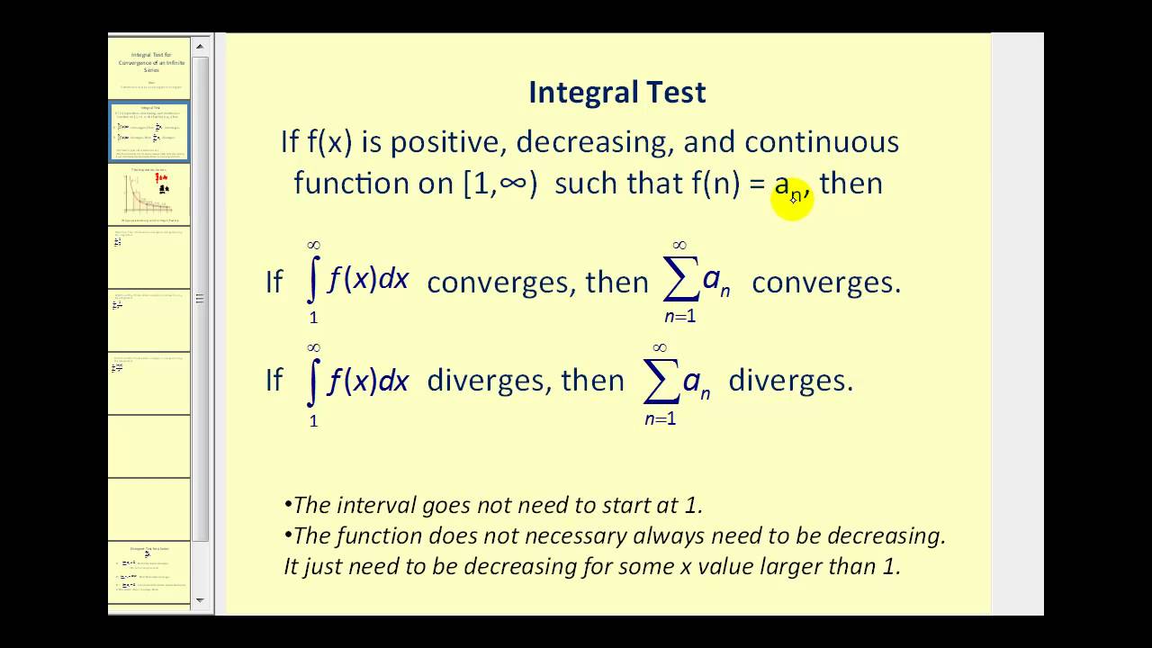 The Integral Test YouTube