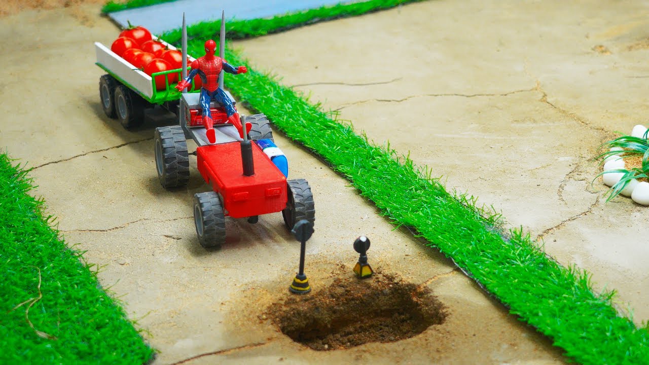 Mini Farm Tractor Bridge Construction for Crossing Pothole | Mini ...