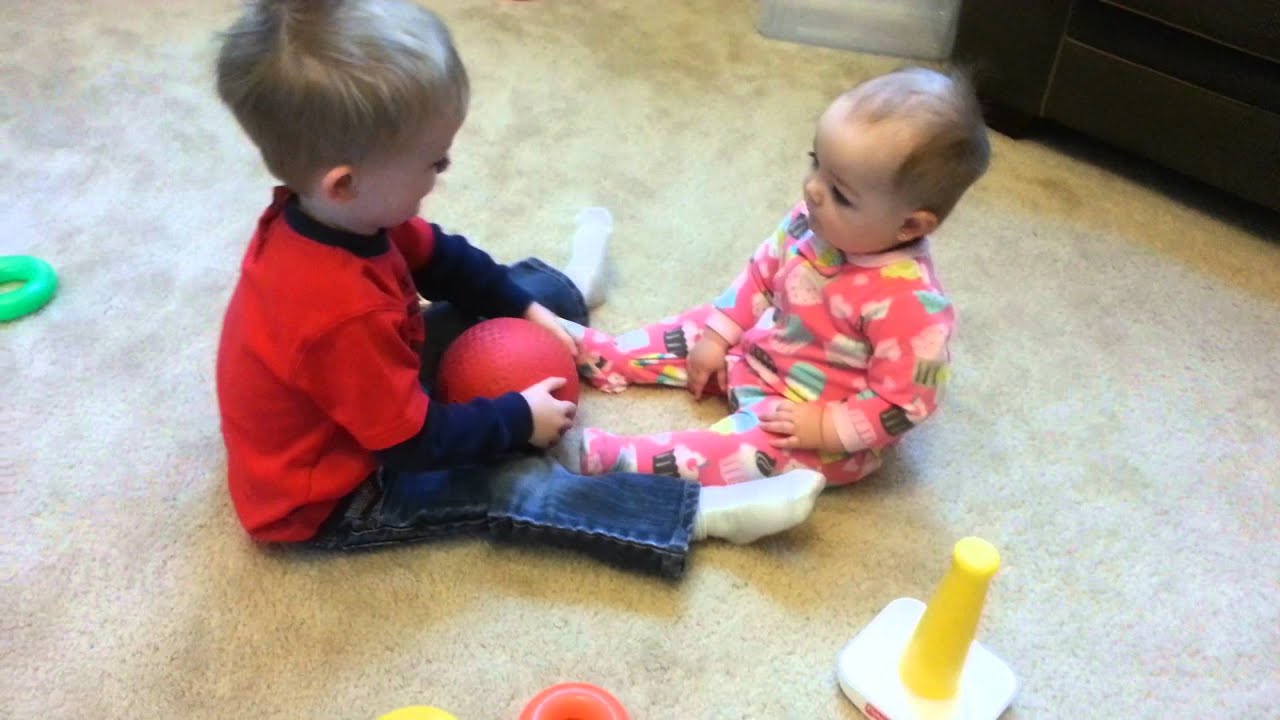 Bennett & Bentley playing ball. - YouTube