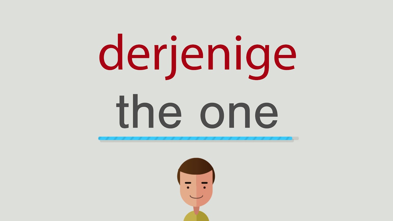 Wie heißt derjenige auf englisch - YouTube