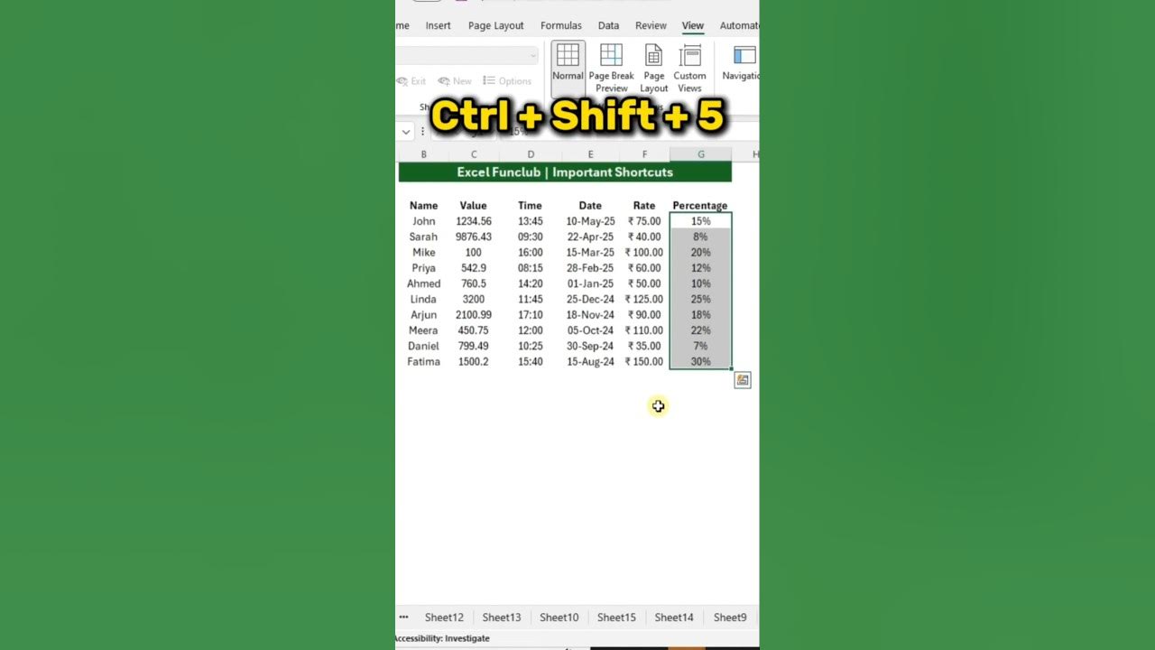 ⚡ Excel Shortcuts You MUST Know | Format in Seconds#ExcelTricks #ExcelTips #Excelfunclub - YouTube