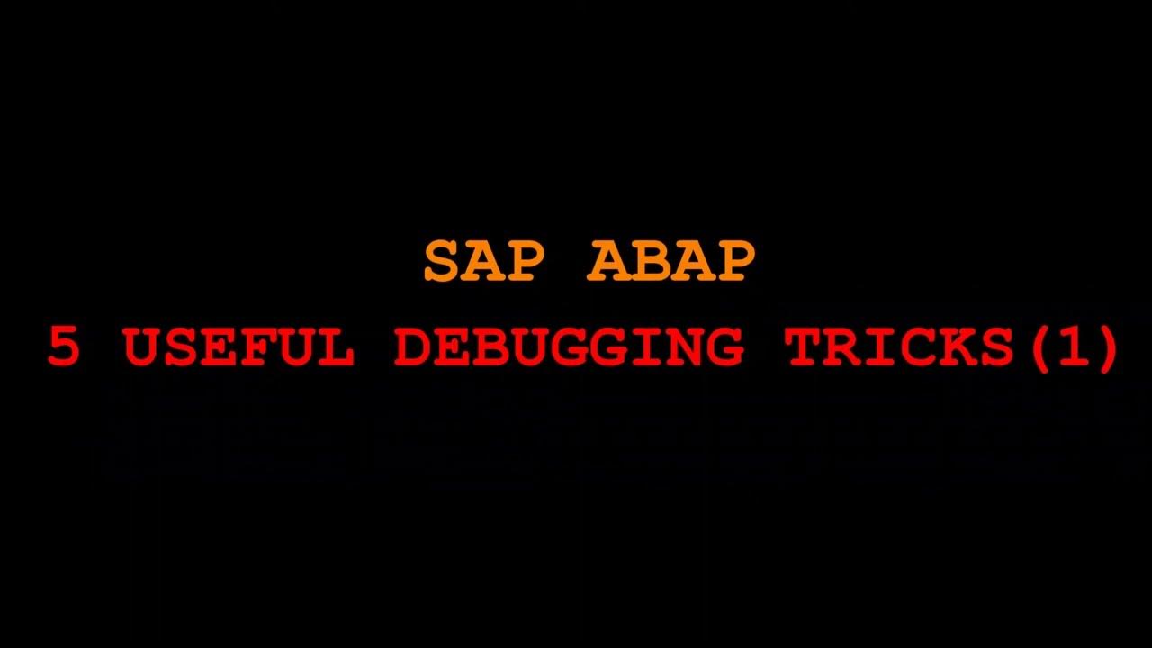 Learn ABAP Debugging for functional consultants - YouTube