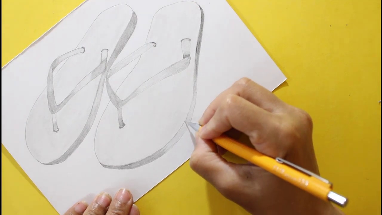 How to draw flip flops easy - YouTube