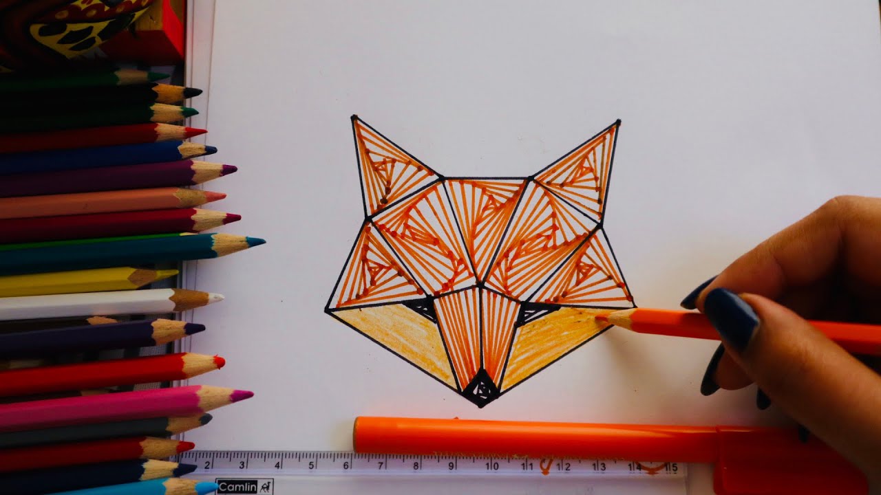 Geometric Fox 🦊 | Simple & Easy Geometrical Design | Mathematical Art ...