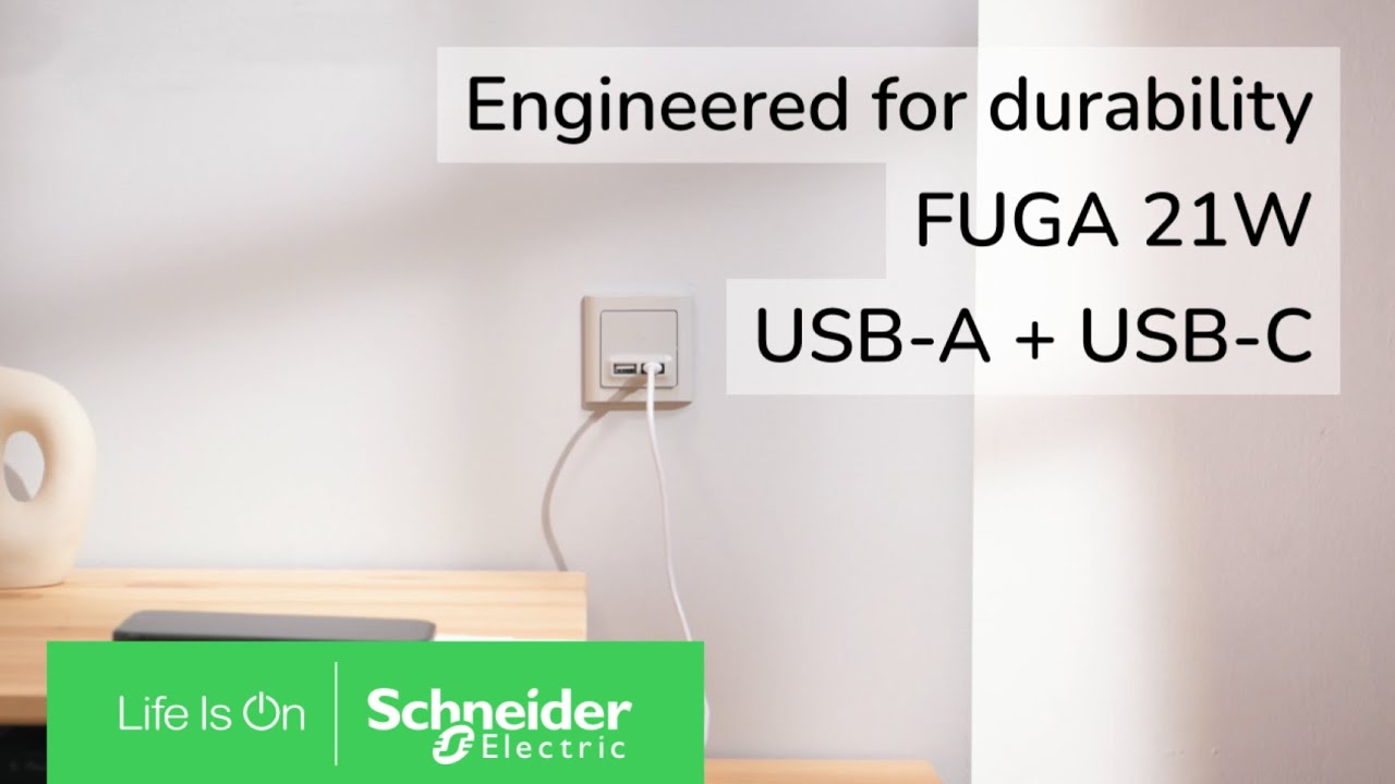 FUGA 21W USB-C + USB-A | Schneider Electric - YouTube