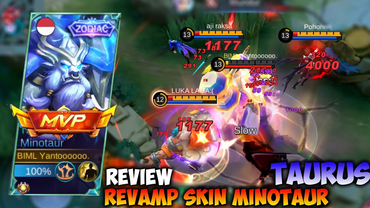REVIEW SKIN MINOTAUR TAURUS REVAMP ! SUPER KECE EFFECT SKINNYA - MLBB ...