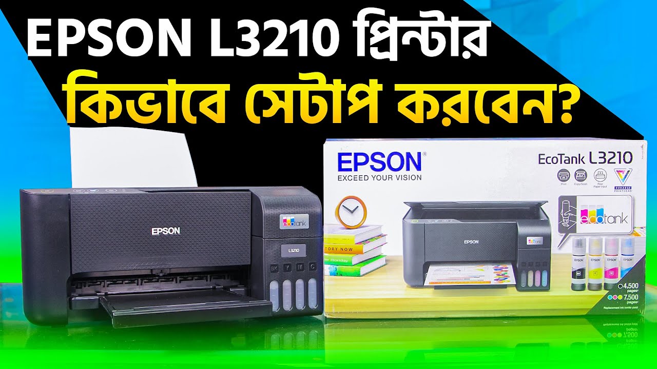 EPSON ECOTANK L3210 PRINTER Full Set-up | Unbox, Ink-Filling & Test ...