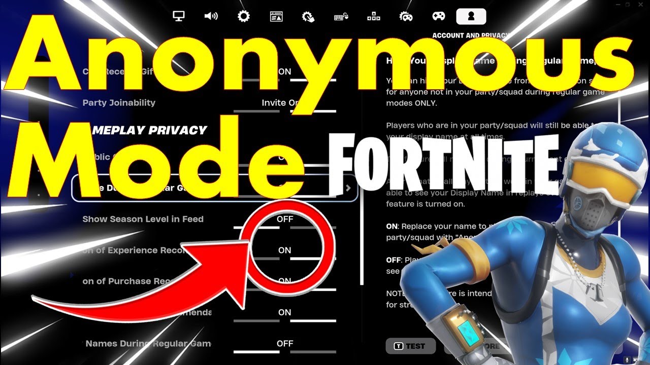 How to Enable / Turn on ANONYMOUS MODE In Fortnite Chapter 5| Fortnite ...