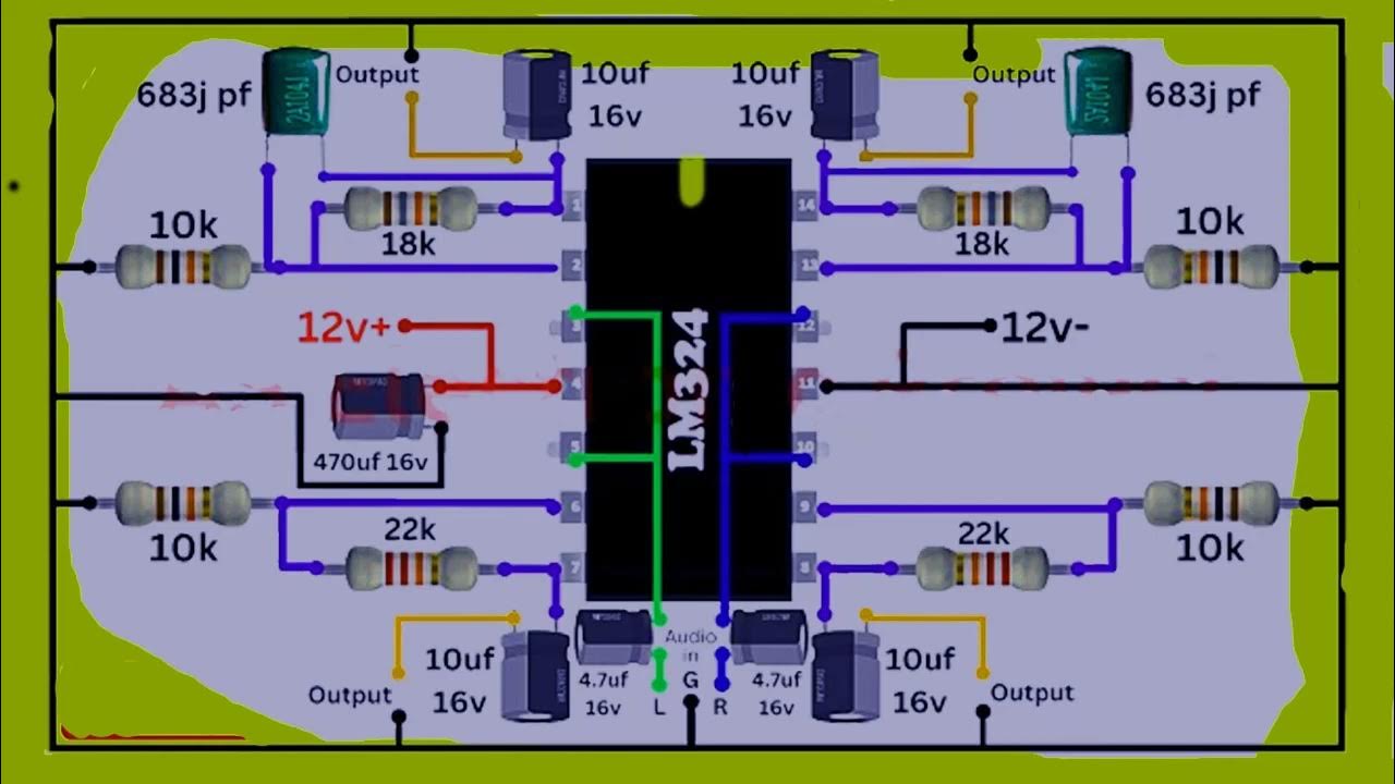 lm324 ic bass treble board circuit diagram#2424 - YouTube