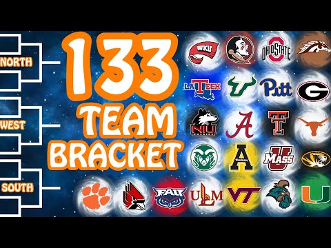 BIGGEST CFB Bracket in History...*ALL 133 FBS teams* Simulation (Part 1 ...