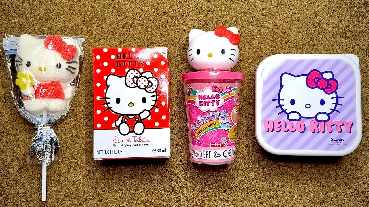 🥰 satisfying HELLO KITTY Candy ASMR | funny Sweets & Toys unboxing ...