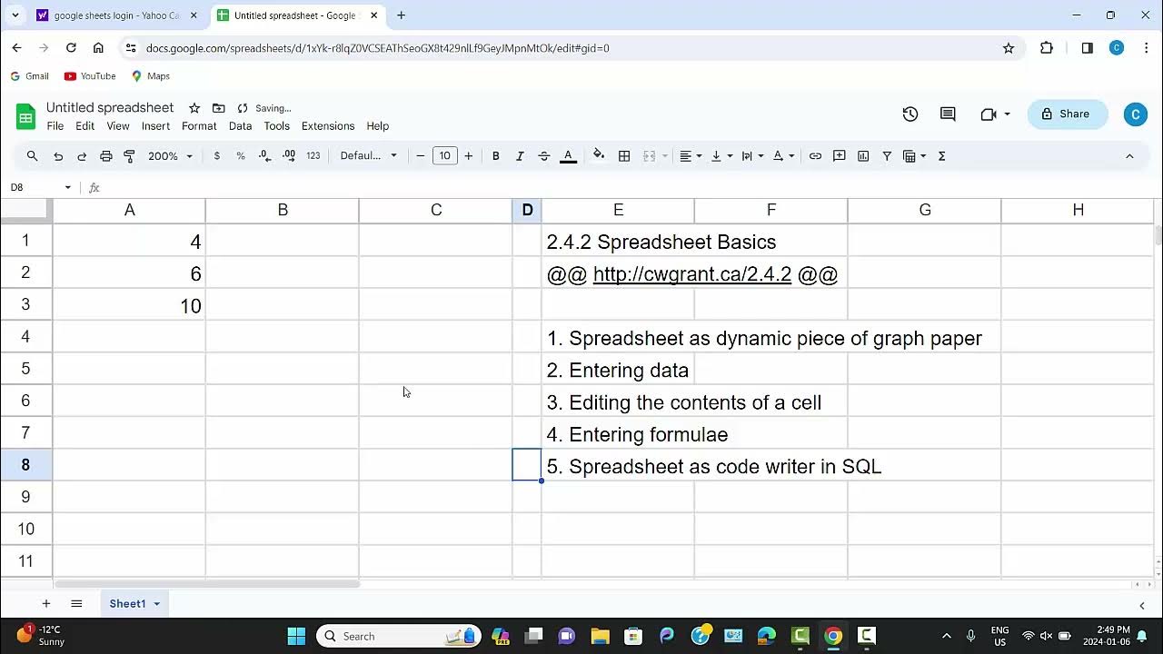 Spreadsheet Basics 2 4 2 - YouTube