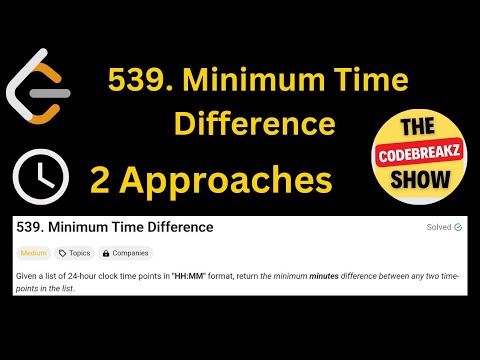 539. Minimum Time Difference | 2 Approach | 🔥🎯PYTHON 🔥🎯 |Leetcode POTD - YouTube