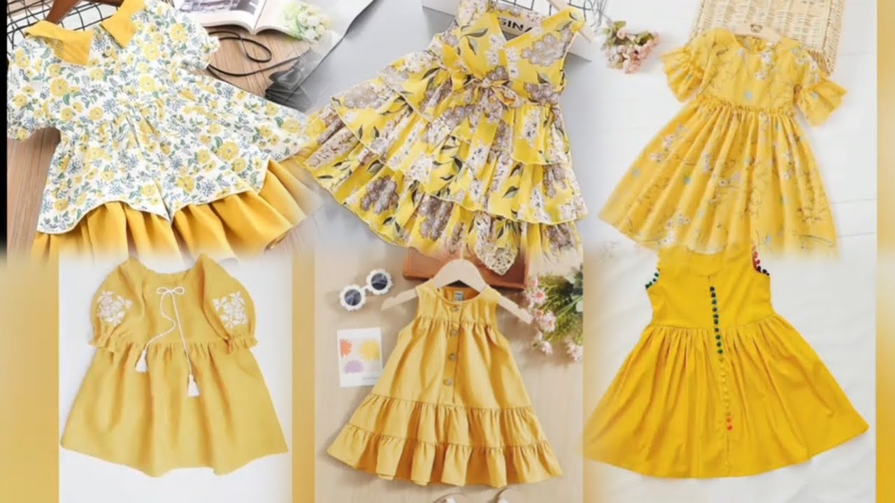 Top Beautifull Yellow Color Baby Girls Frocks Design - YouTube