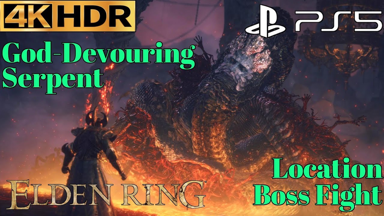 God-Devouring Serpent Boss Fight Location ELDEN RING God Devouring Serpent Boss Fight PS5 4K HDR ...