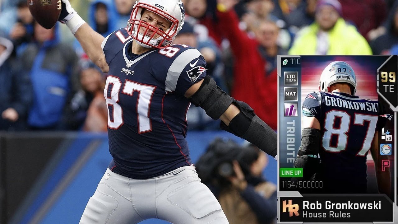 GRONK SPIKE OUR HEART - 99 OVR ROB GRONKOWSKI GAMEPLAY MADDEN 19 ...