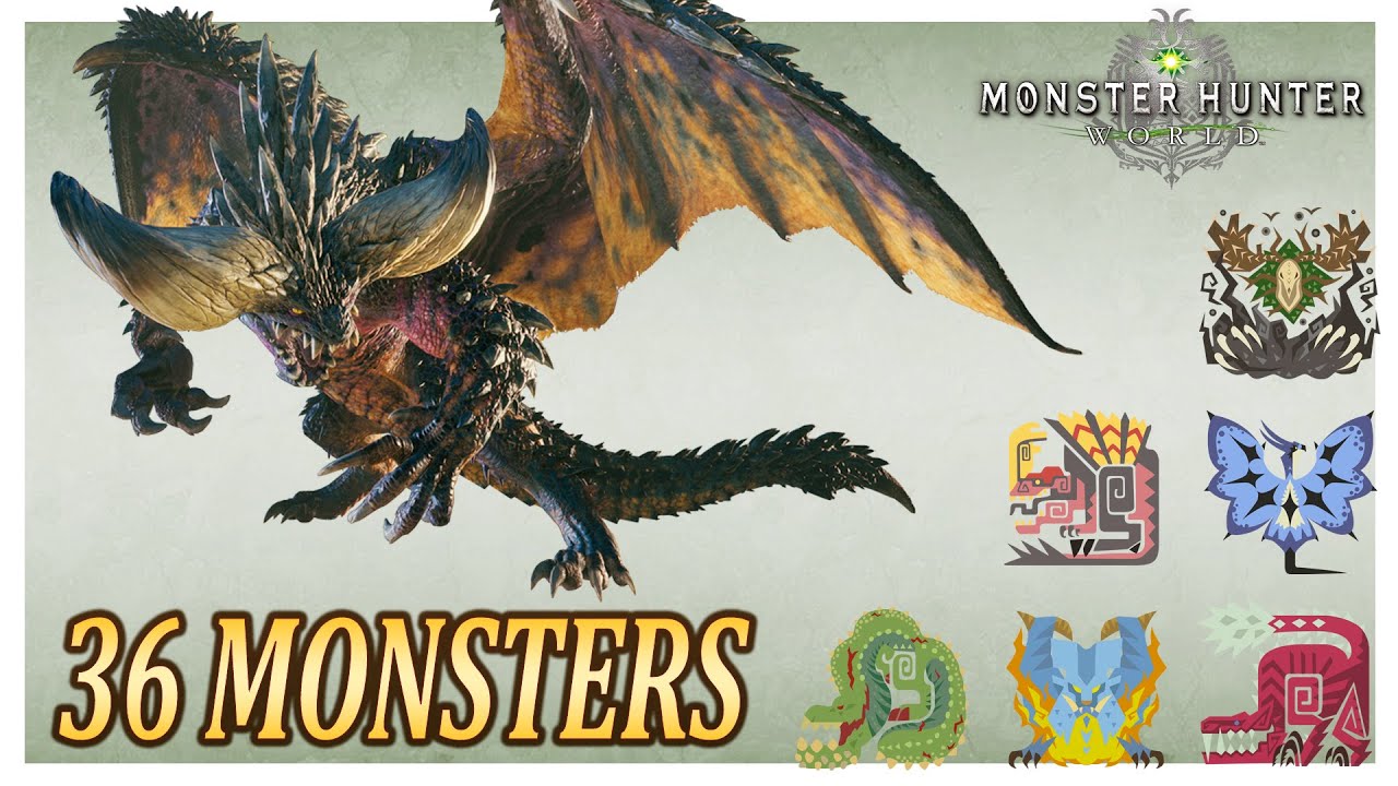 All World Monsters Showcase [Info & Intro highlights] Monster Hunter ...