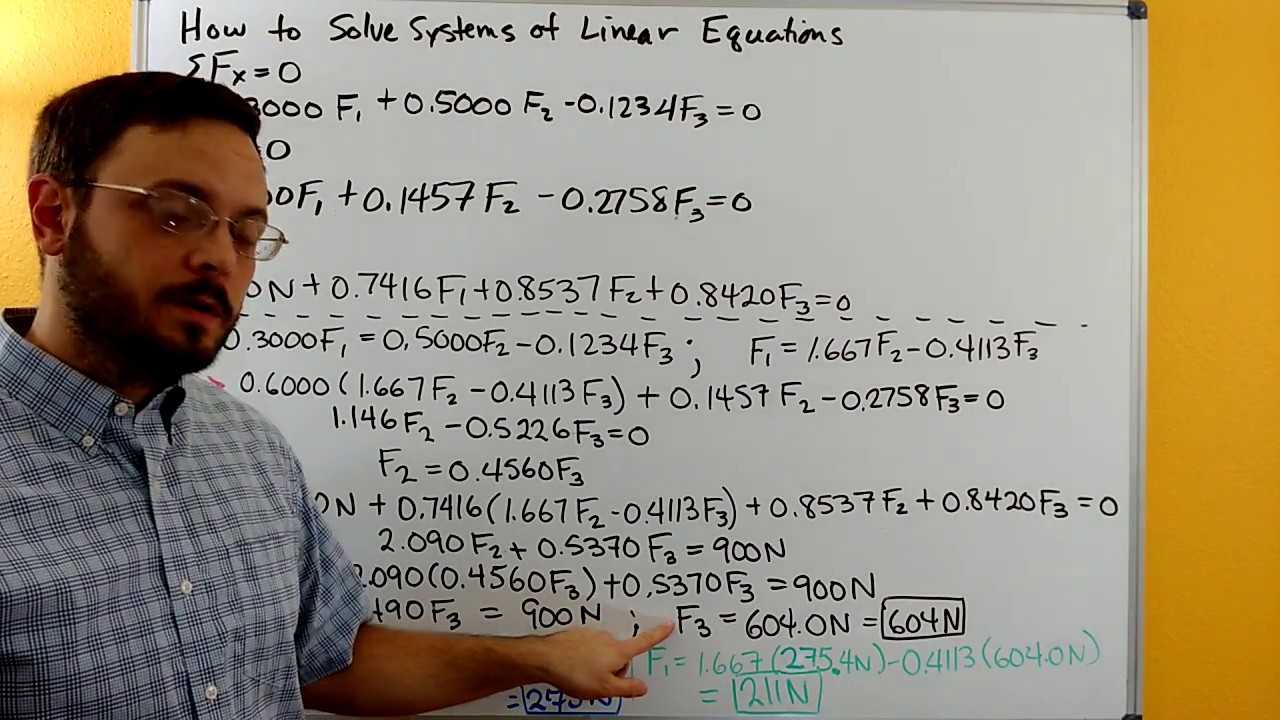 Statics: Solving Sets of Linear Equations - YouTube