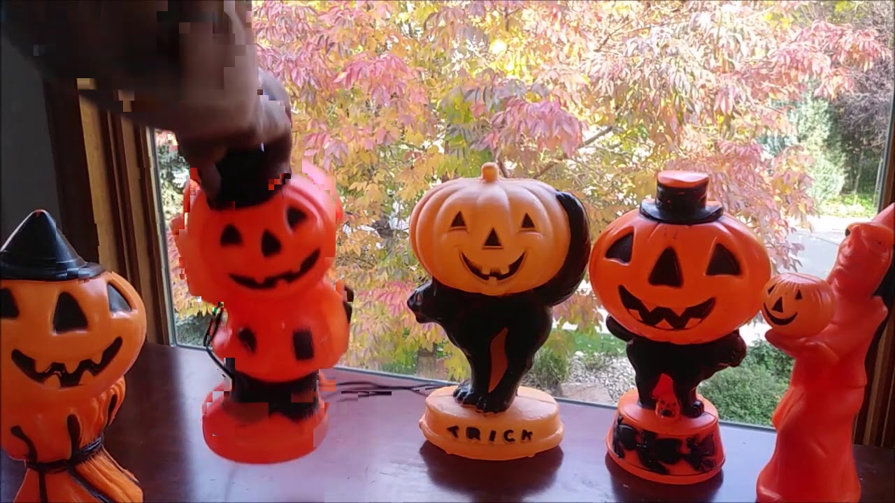 Halloween Empire Blow Mold Pumpkin Vintage 1969 - YouTube