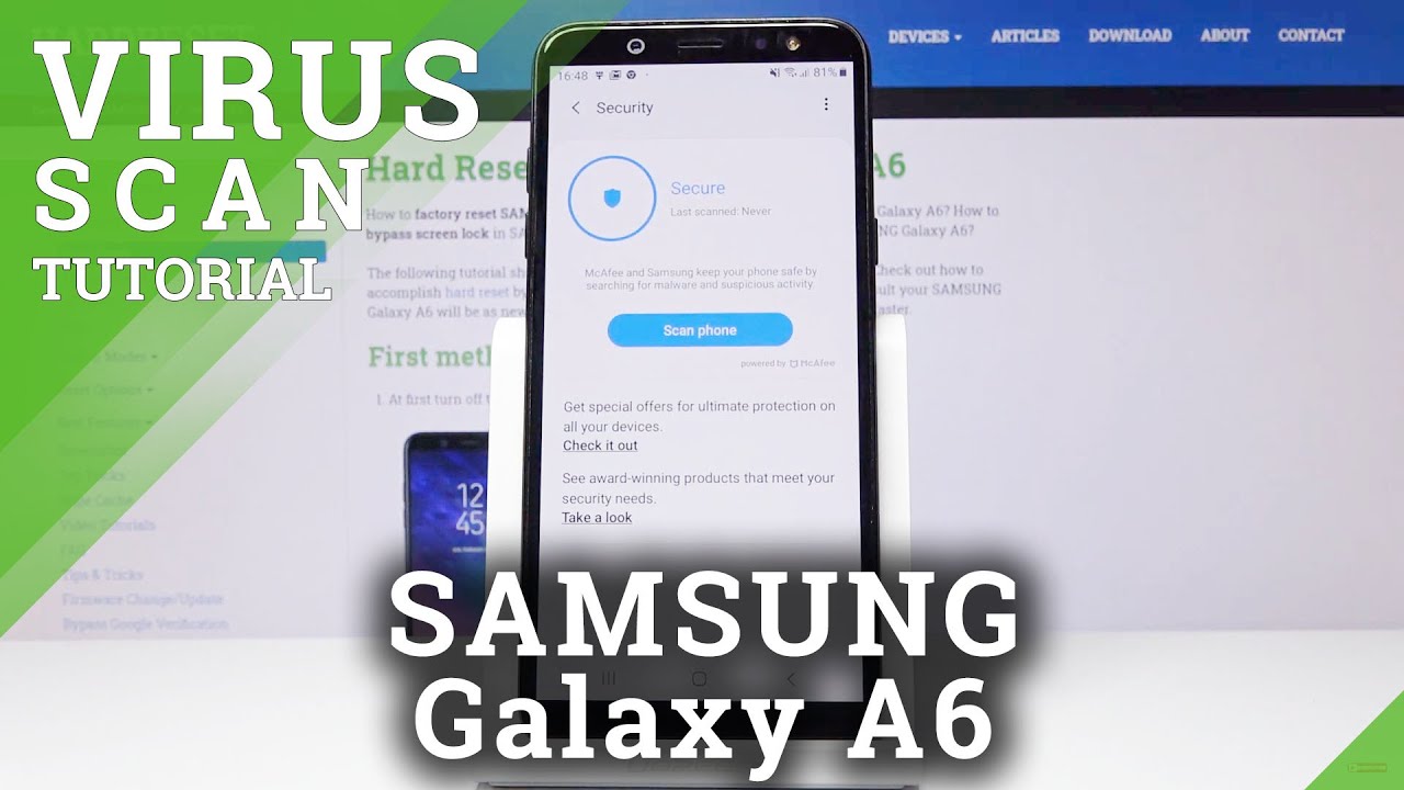 How to Detect Malware in Samsung Galaxy A6 - Virus Scan Tutorial - YouTube