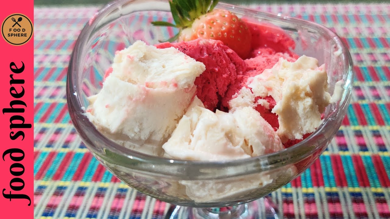 How to make ice cream by using ice cream powder || Strawberry ice cream ...