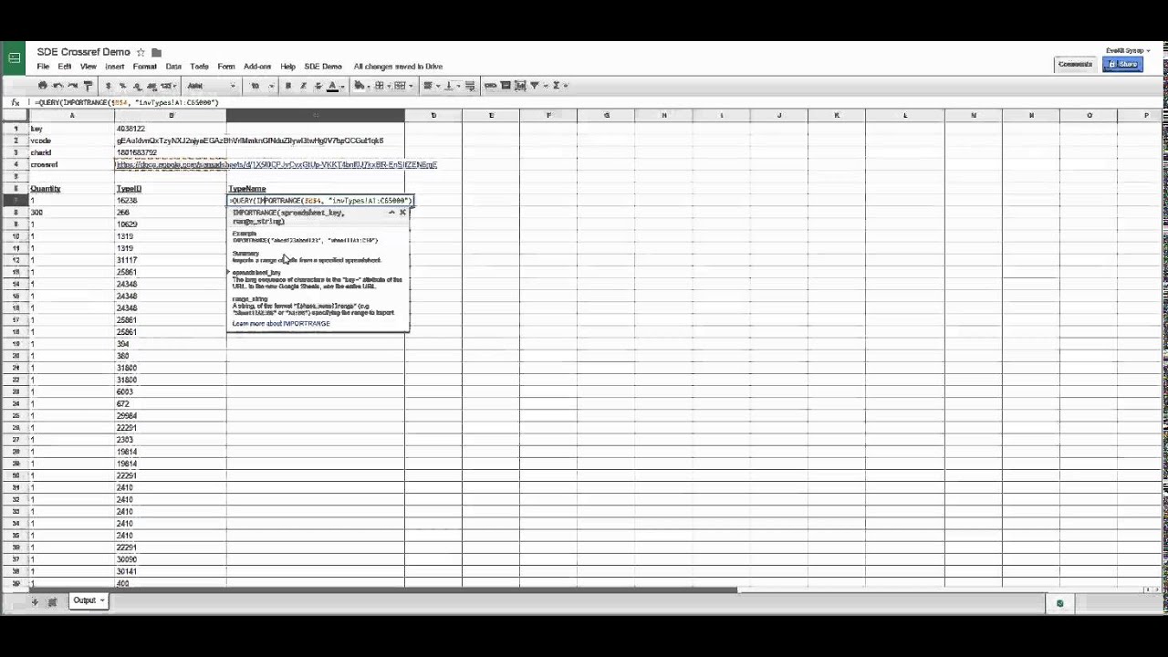 Set up a cross ref to the SDE in a single Google Sheet - YouTube