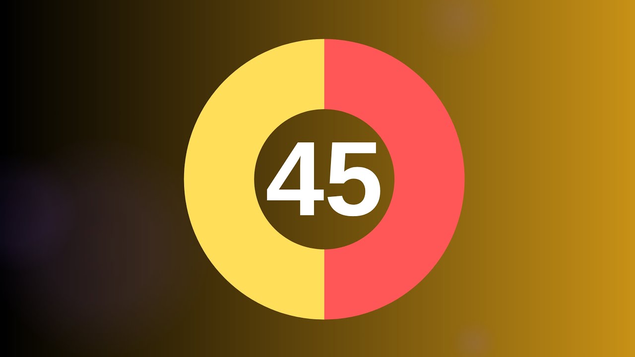 45 seconds countdown timer in loop mode - YouTube