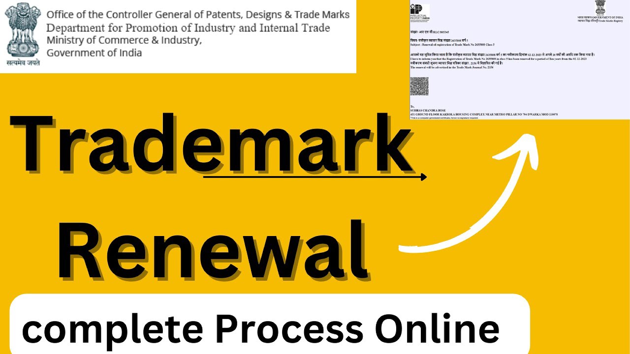 Trademark Renewal Process online || Trademark Renewal Online || Renewal ...