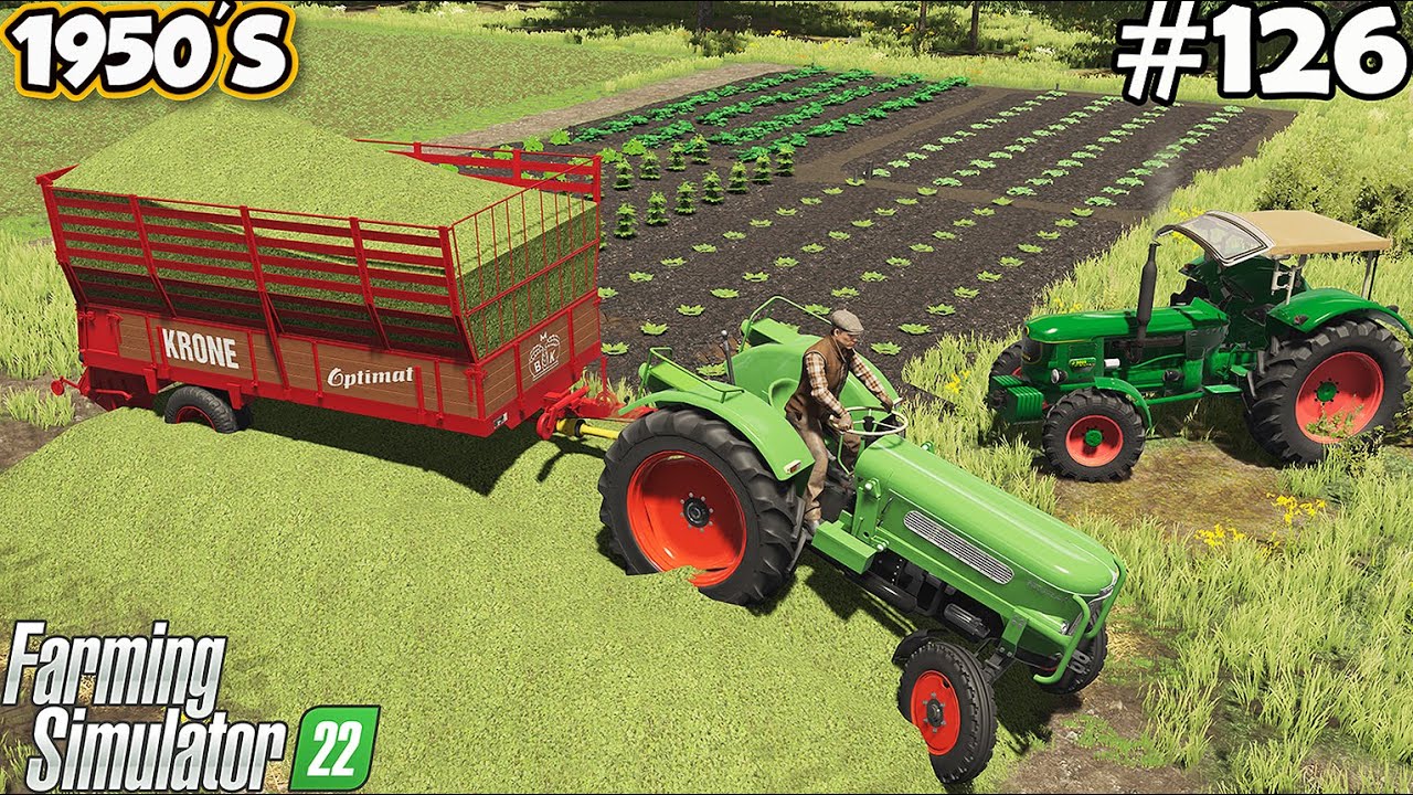 1950'S. Making CLOVER SILAGE. Farming simulator 22. FS 22. Timelapse ...